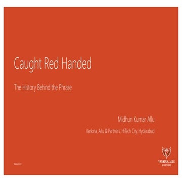 Caught Red Handed - Origins of the Phrase | PDF