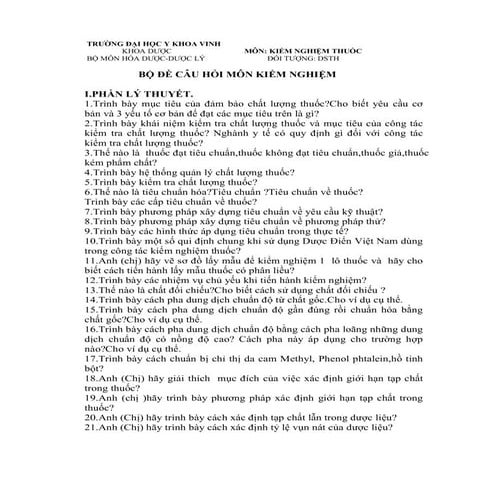 Cau hoi tu luan | PDF