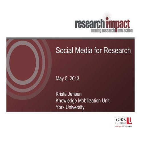 Social Media for Research CAURA 2013 | PPT