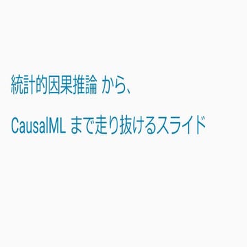 統計的因果推論からCausalMLまで走り抜けるスライド | PPT