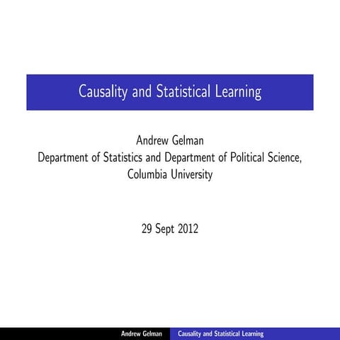 Causaltalk handout andrew gelman | PDF