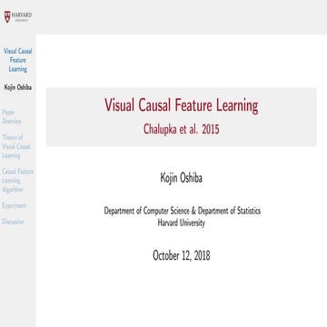 Visutl Causal Feature Learning | PPT