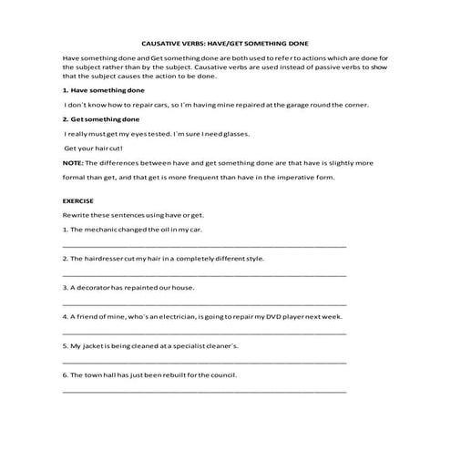 Causative verbs level 5 para laica | PDF