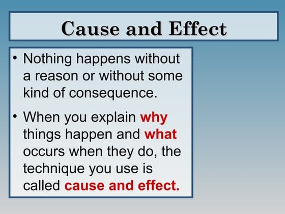 Cause and effect | PPT