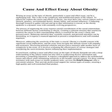 Cause And Effect Essay About Obesity.pdf