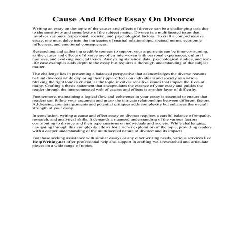 Cause And Effect Essay On Divorce.pdf | Agriculture | Industries