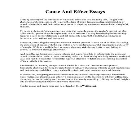 Cause And Effect Essay Example College.pdf