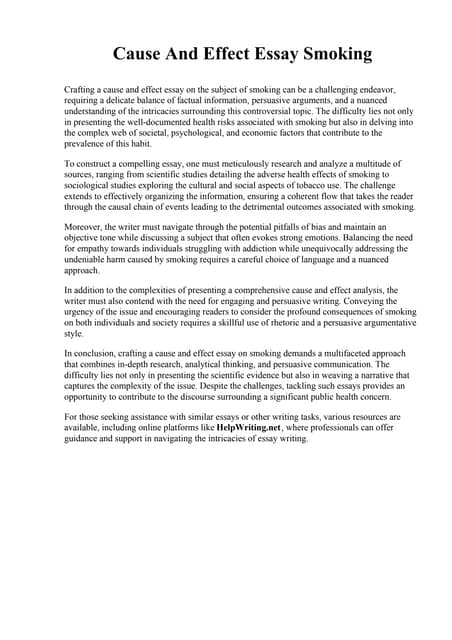 Persuasive Essay On Smoking. SUNY Oswego | PDF