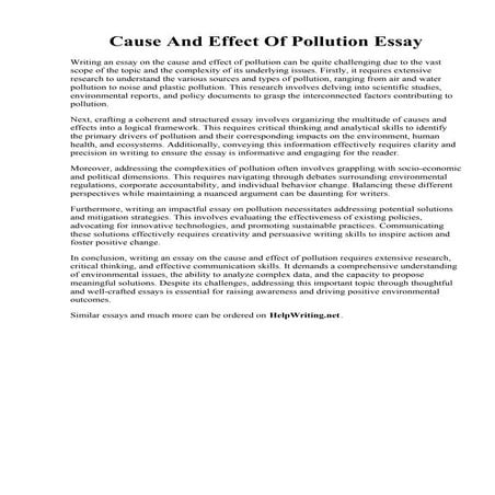 Cause And Effect Of Pollution Essay.pdfCause And Effect Of Pollution ...