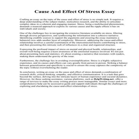 Cause And Effect Of Stress Essay.pdf | Science