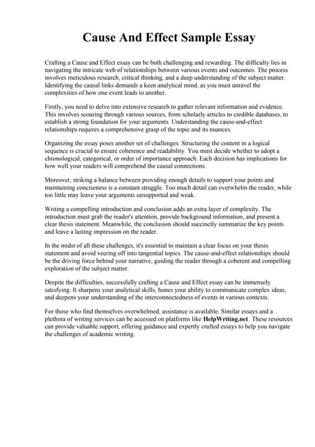 Cause And Effect Essay Example College.pdf