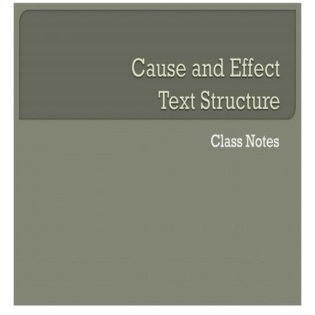 Cause And Effect Text Structure | PDF