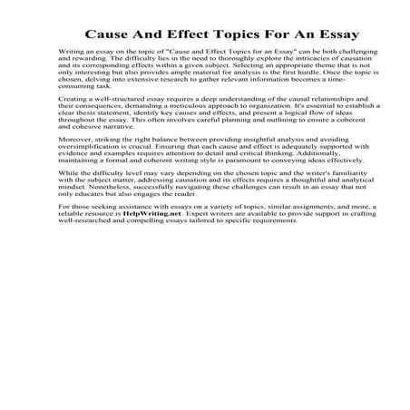 Cause And Effect Topics For An Essay.pdf