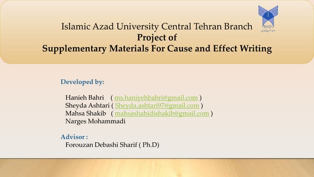 PARAGRAPH WRITING: CAUSE & EFFECT | PPT