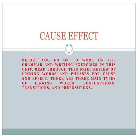 Cause effect | PPTX
