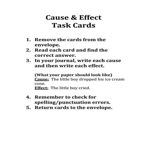 Cause & effect cards | PDF