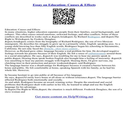 Cause Effect Essay Examples | PDF