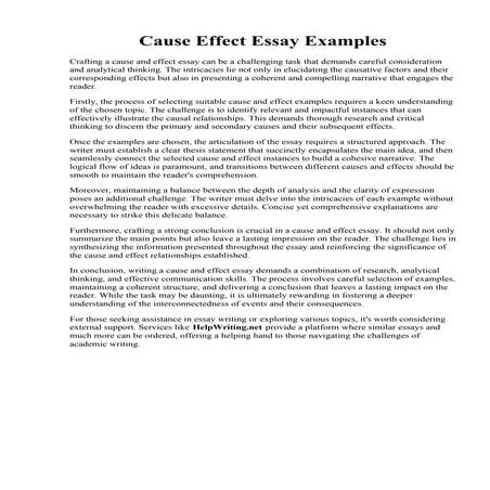 Writing A Cause And Effect Essay | PDF