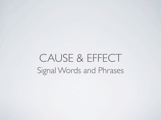 Cause and effect signal words | PPTX