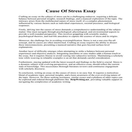 Cause Of Stress Essay.pdf | Genetics | Science