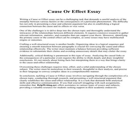 Cause Or Effect Essay.pdf