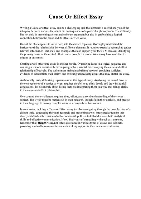 Cause and-Effect Essay Writing | PPTX