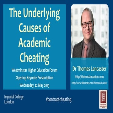 The Underlying Causes of Academic Cheating - Westminster Higher Education Forum On Contract ...