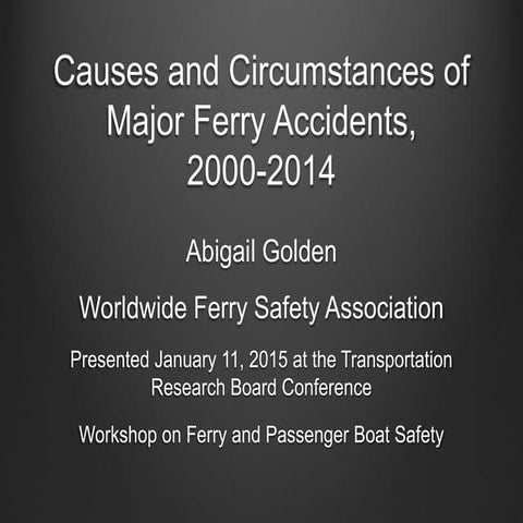Domestic Ferry Safety | PDF