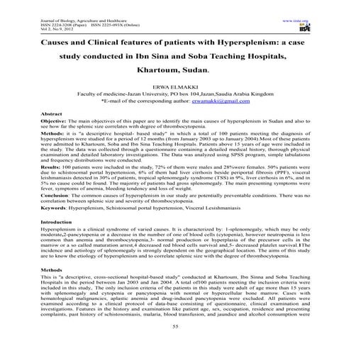 Causes and clinical features of patients with hypersplenism | PDF