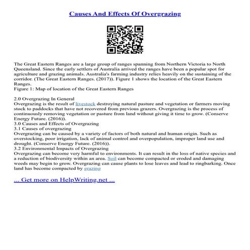 Causes And Effects Of Overgrazing | PDF