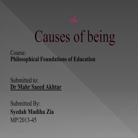 Causes of being | PPTX