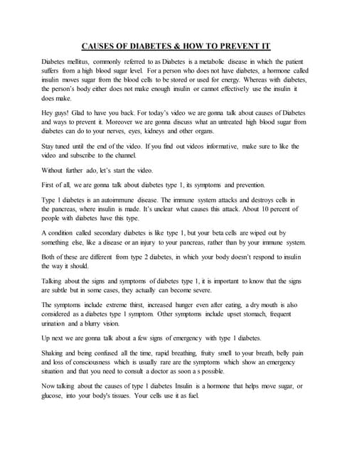 "Diabetes and exercise" -Biology investigatory project (class 12) | PDF