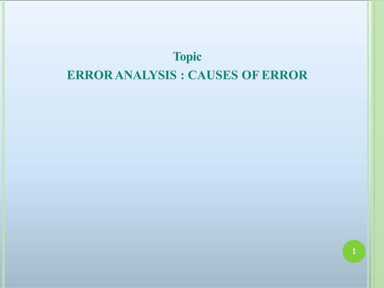 Error Analysis | PPTX