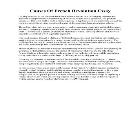 Causes Of French Revolution Essay | PDF