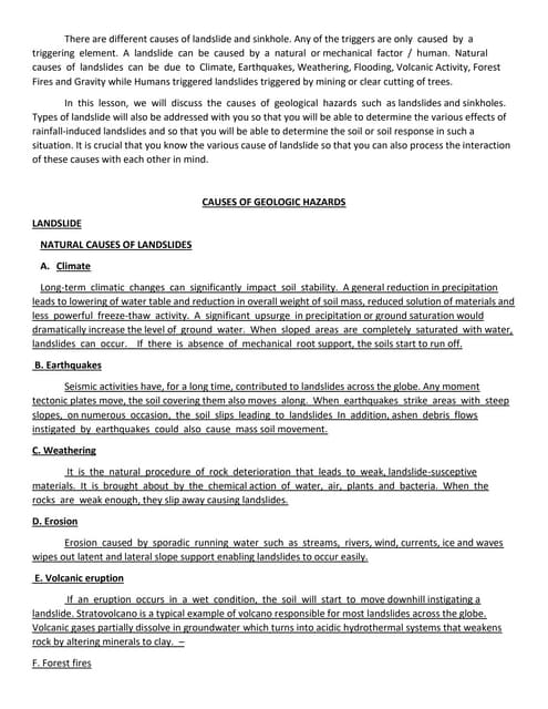 Causes-of-Geological_Hazard_powerpoint presentation | PPTX | Geography | Science