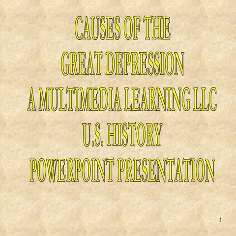 Causes Of Great Depression | PPT | Currencies | Economy