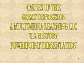 Causes Of Great Depression | PPT