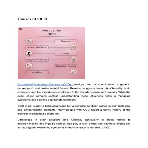Causes of Obsessive–Compulsive Disorder ( OCD ) | PDF