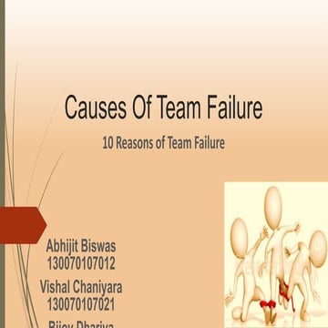 Causes of team failure 10 Reasons | PPTX