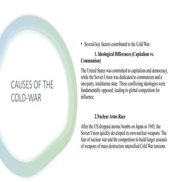 CAUSES OF THE COLD-WAR notes between 1945-2000 | PPTX
