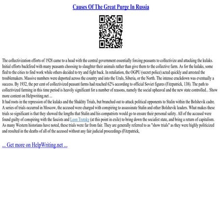 Causes Of The Great Purge In Russia | PPT