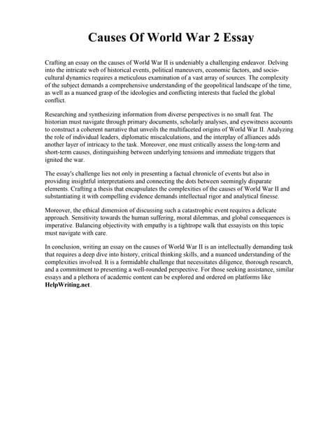 World War Ii Essay. Detroit Business Institute | PDF