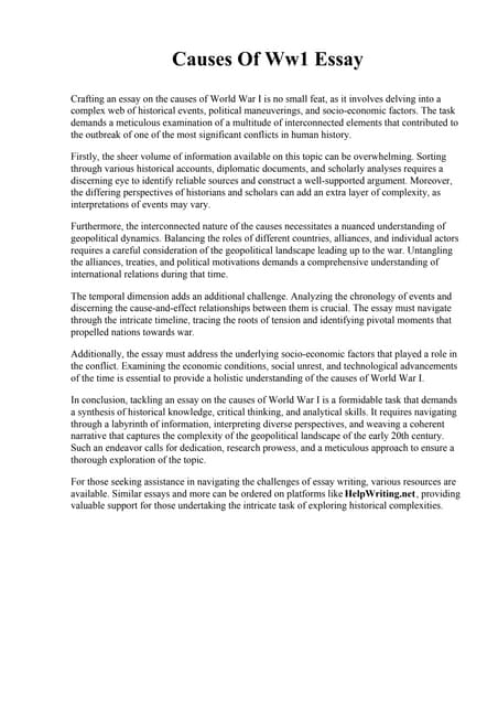 What Caused World War 1 Essay.pdf