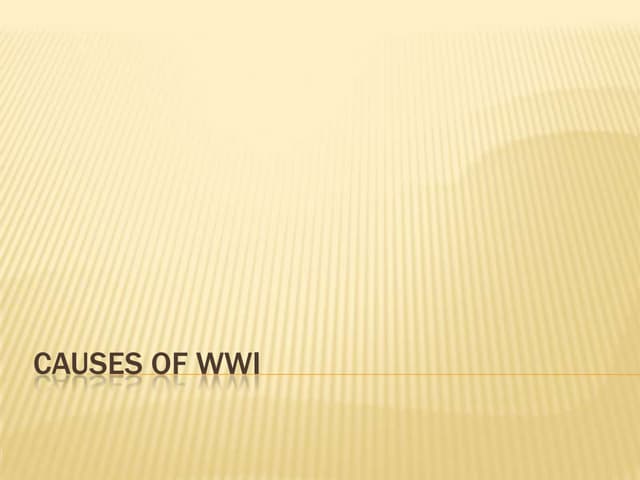 Main causes of the great war