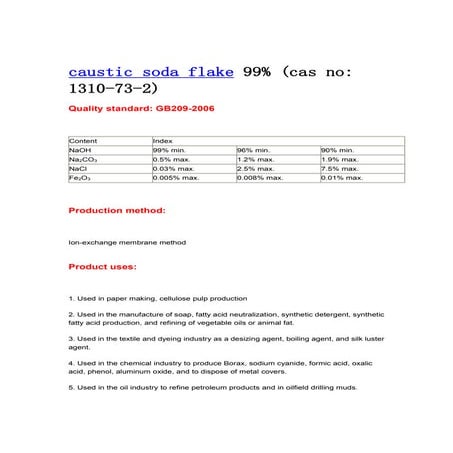 Caustic soda | PDF