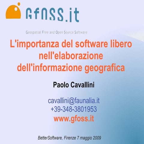 Cavallini - L'importanza del software libero nei sistemi GIS | PDF ...