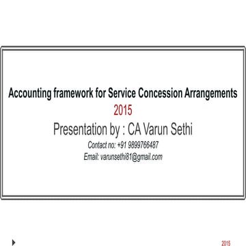 CA Varun Sethi - IFRS trainings - IFRIC 12 - Accounting for service ...