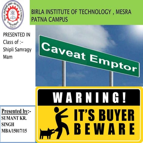 Caveat emptor ppt | PPTX