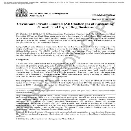 Cavin care growth strategies | PDF