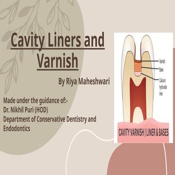 Cavity Liners and Varnish.pptx by student | PPT